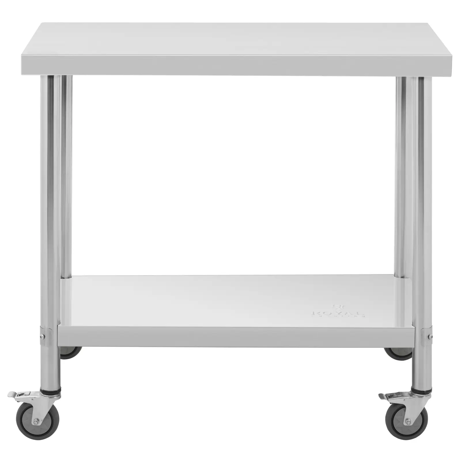 Tavolo inox con ruote - 70 x 100 cm - Capacità di carico 155 kg - Royal ...