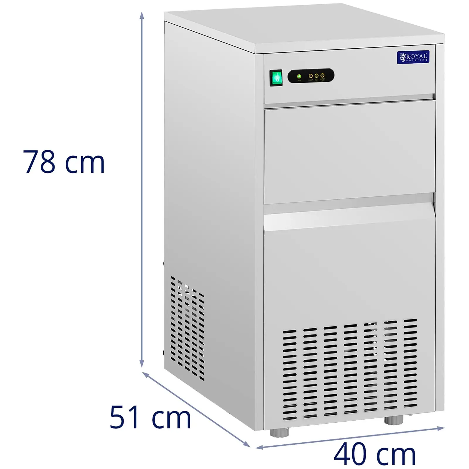 Ice Maker Machine - 25 kg/24 h - 5 kg capacity - 240 W - Stainless ...