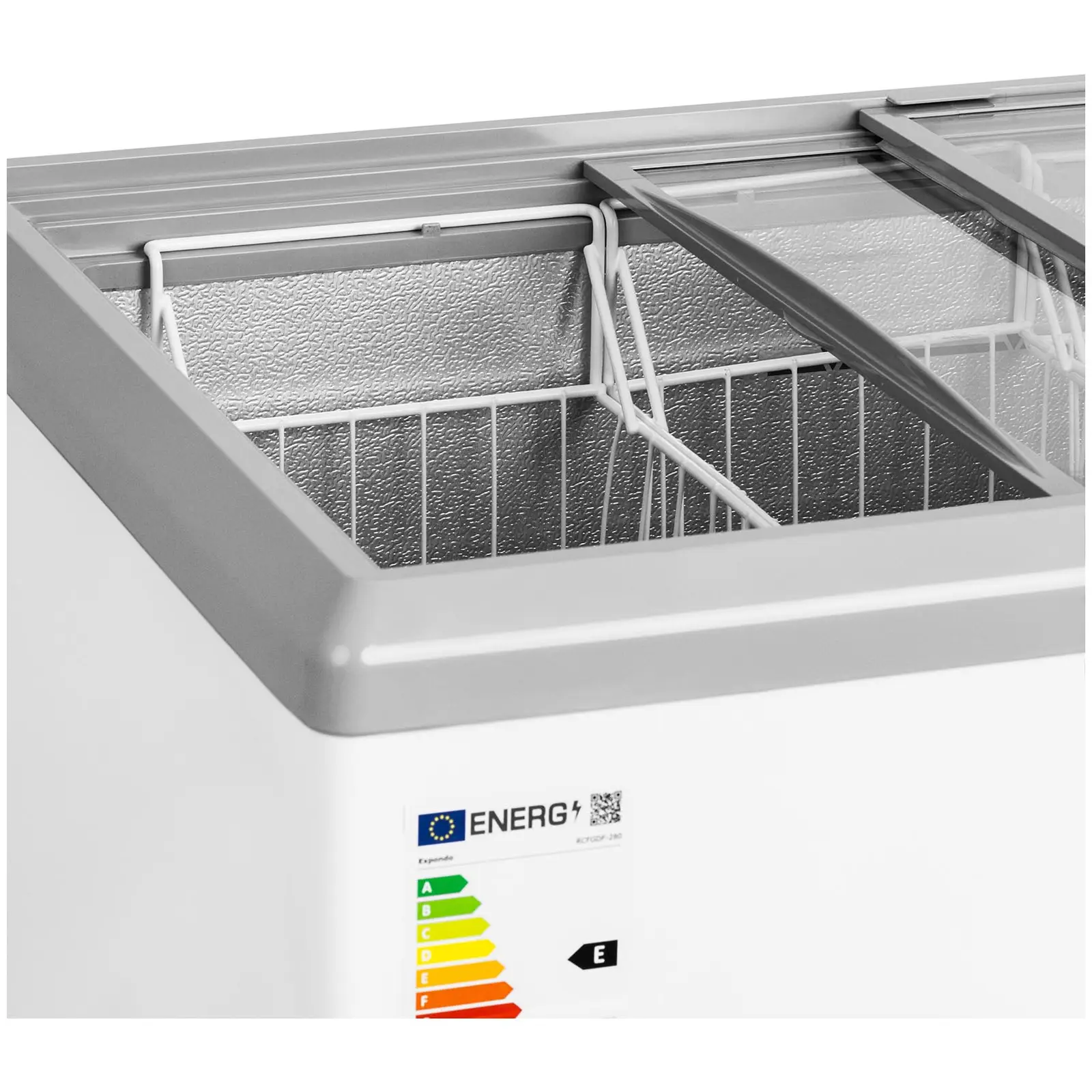 Chest Freezer - 280 L - glass doors - lockable - Royal Catering | www ...