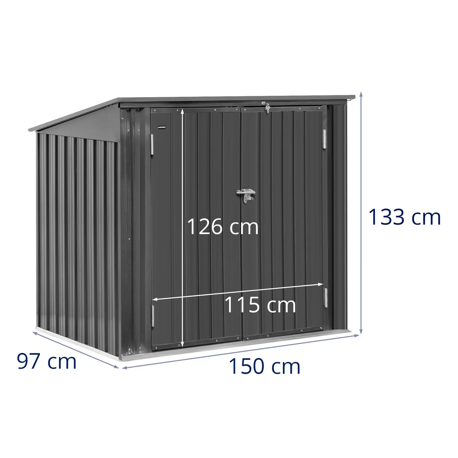 Metal Bin Box - 2 bins (240 L) - lockable | www.expondo.co.uk